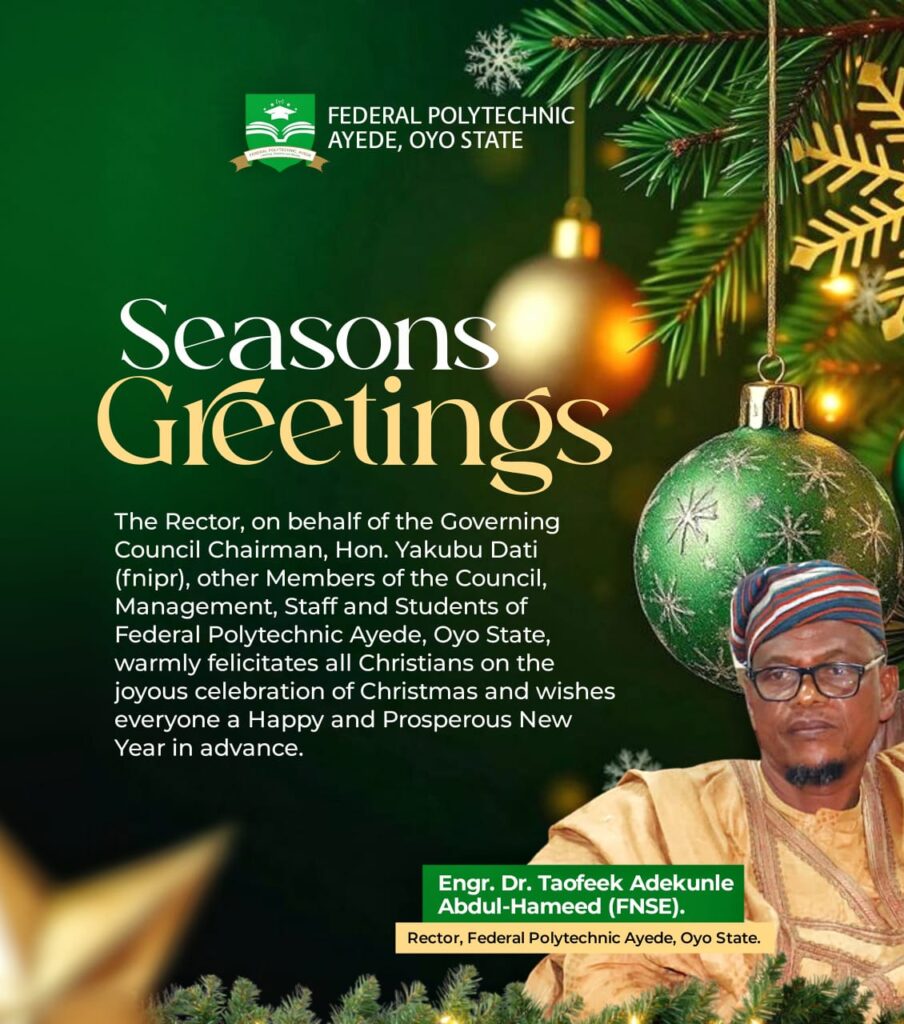 Federal Polytechnic Ayede invites applications for 2025/2026Academic ...