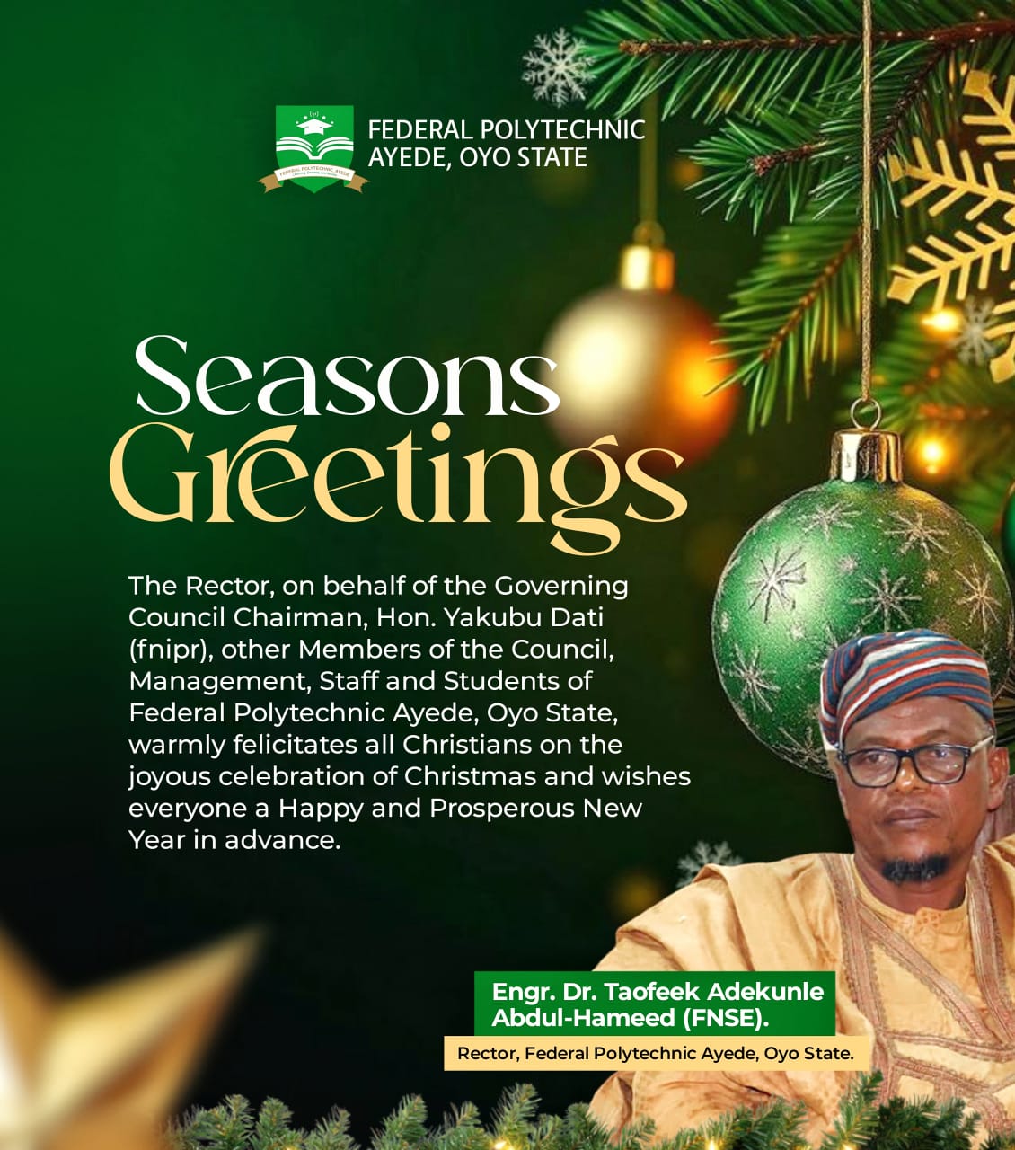 Federal Polytechnic Ayede invites applications for 2025/2026Academic ...